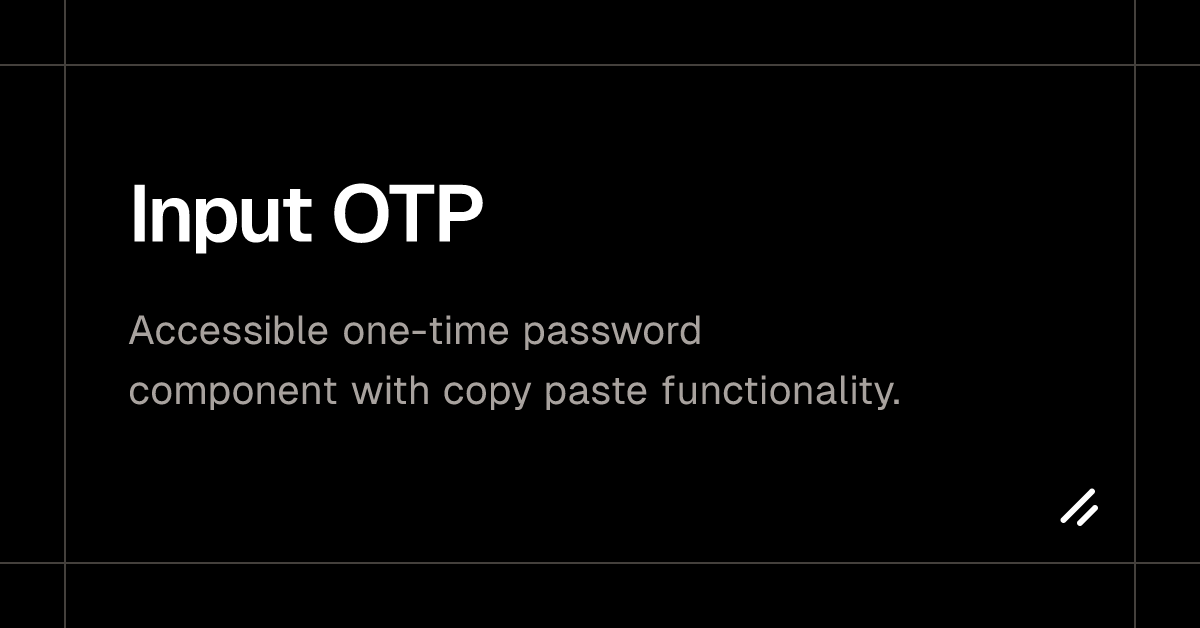 Input OTP - shadcn/ui