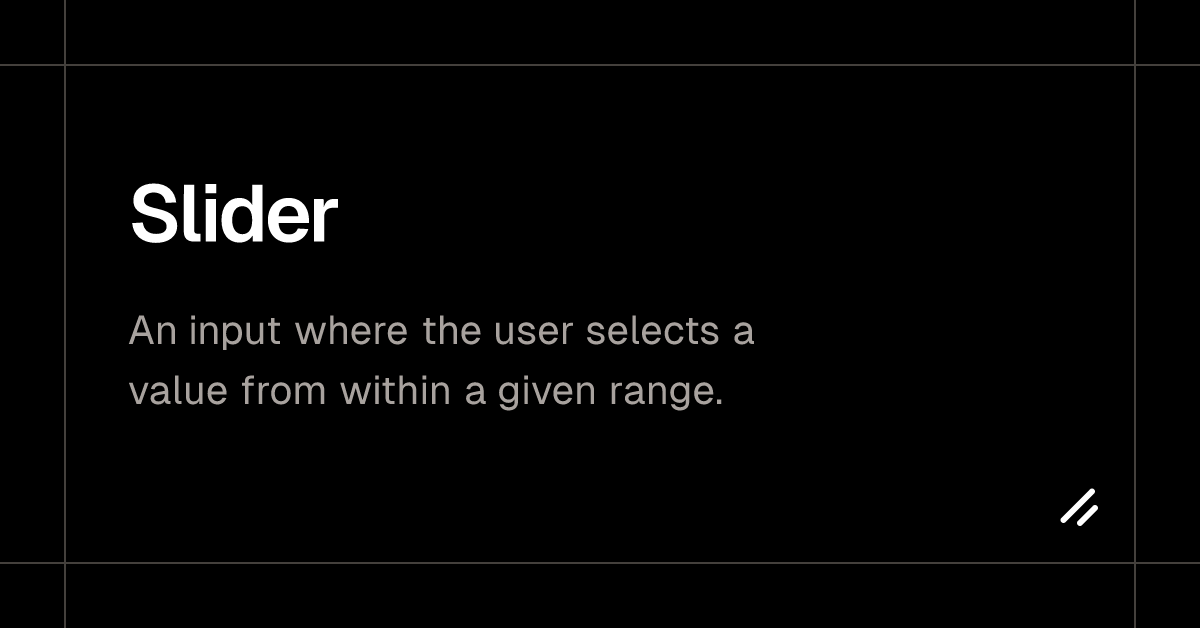 Slider - shadcn/ui