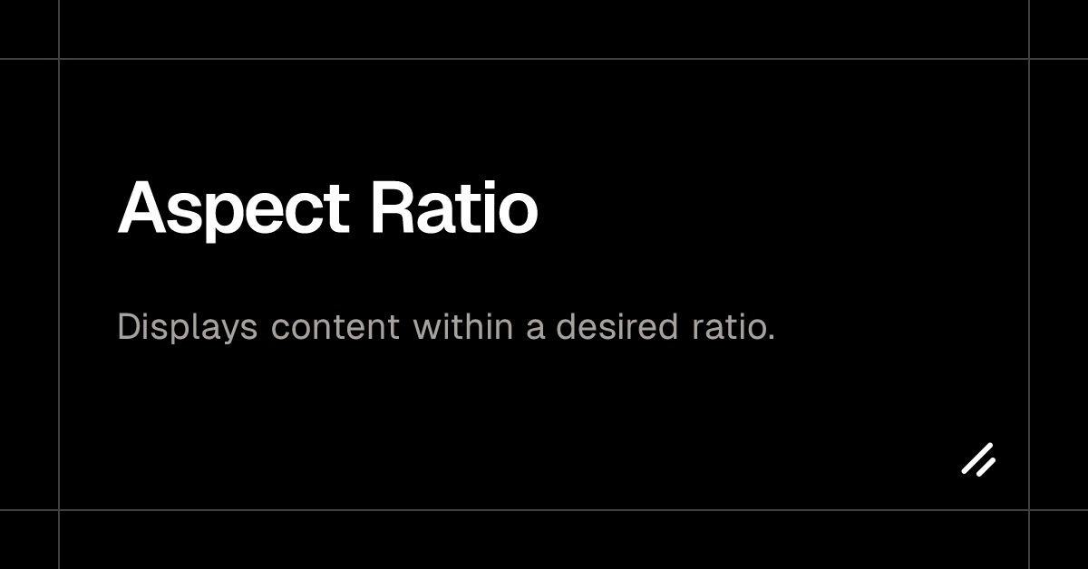 Aspect Ratio - shadcn/ui