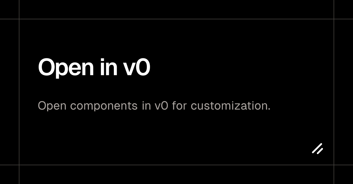 Open in v0 - shadcn/ui